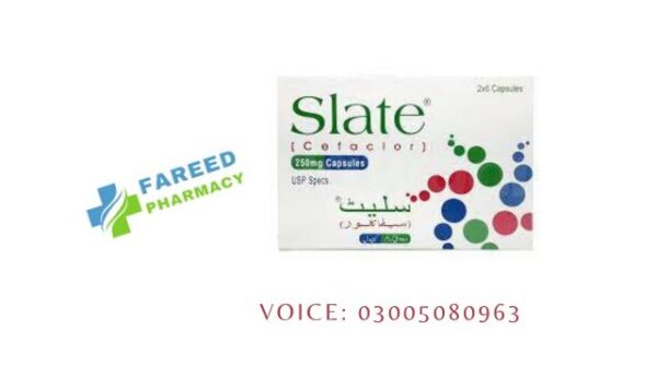 Slate 250 mg Capsules | Cefaclor | Dosage | Uses - Fareed Pharmacy